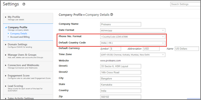 Control Phone Number Format While Capturing Leads LeadSquared Help And Support