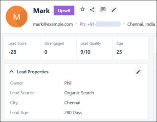 Lead Details Page - Help & Support