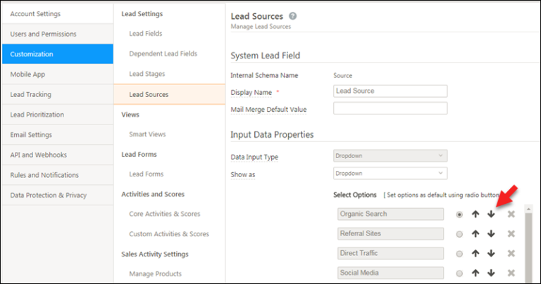 Settings: Managing Lead Sources - Help & Support