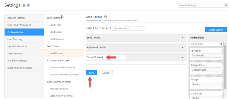Lead Form Customization - LeadSquared Help and Support