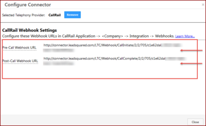Configuring LeadSquared CallRail Connector - Help & Support