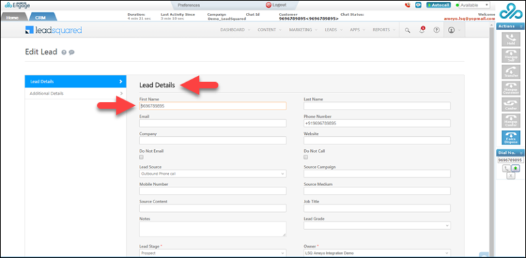 How to use LeadSquared connector for Ameyo? - Help & Support