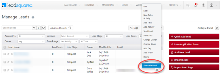 How to Share a Lead via Email - Help & Support