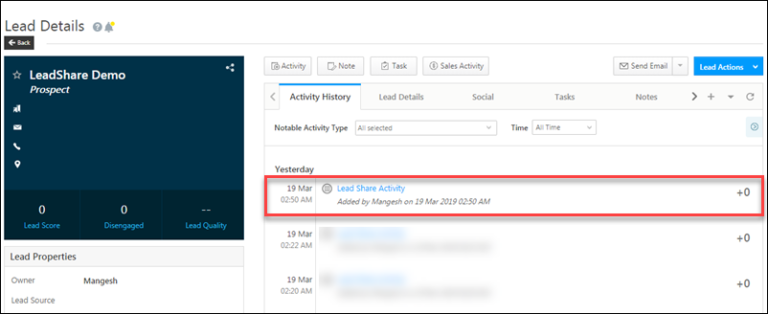 How to Share Leads for a Limited Duration - Help & Support