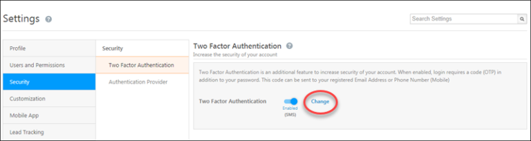 Two Factor Authorization Settings in LeadSquared - Help & Support
