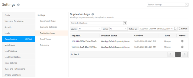 Opportunity Duplicate Detection - Help & Support