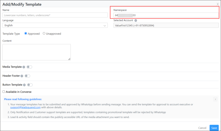 LeadSquared WhatsApp Integration with Ivosights - Help & Support