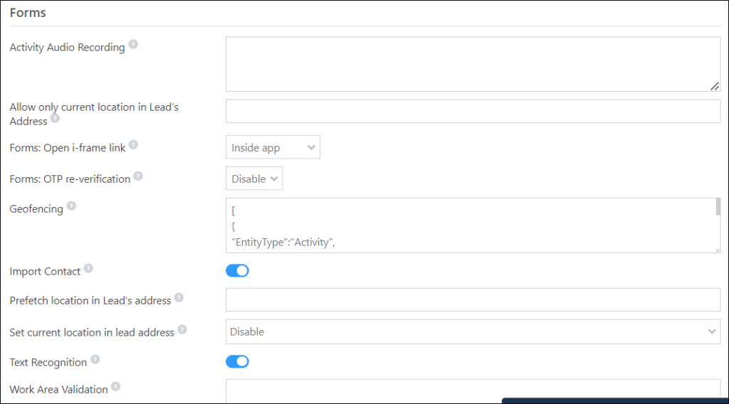 Mobile App Additional Settings - Help & Support