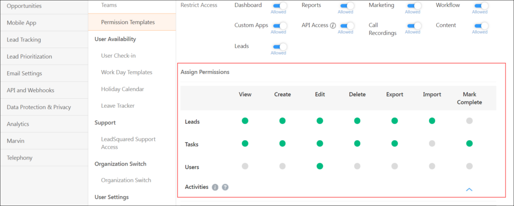 Create Permission Templates - Help & Support