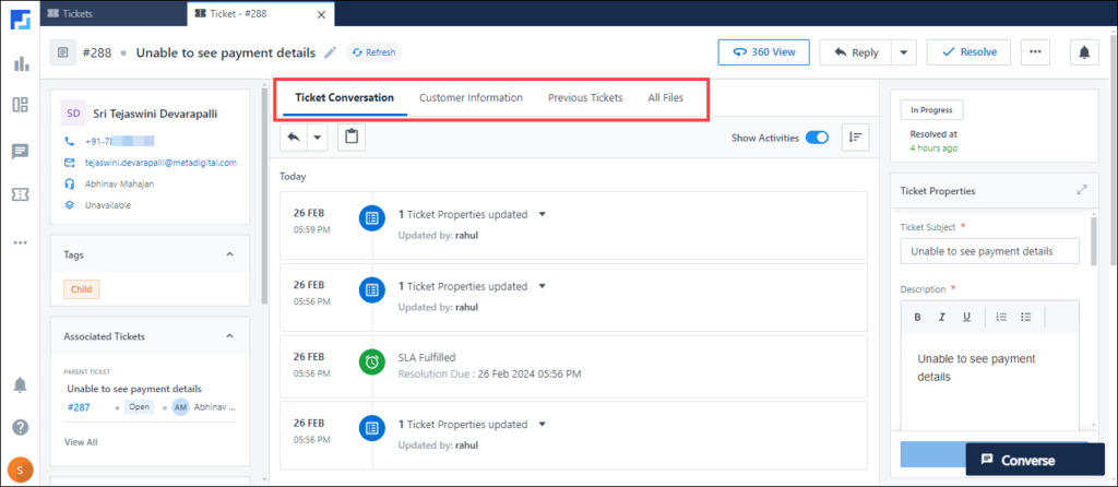 Ticket Details View - Admin Set-up - LeadSquared Help and Support