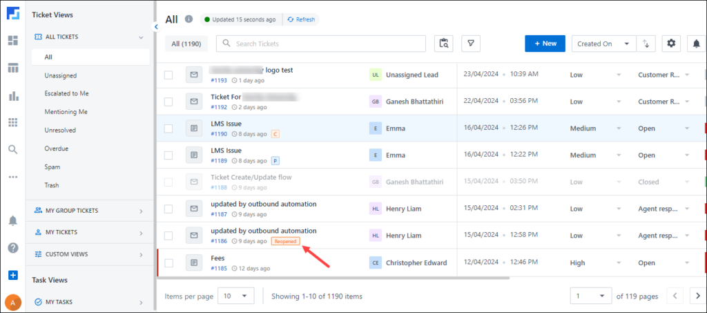 Ticket Reopen - LeadSquared Help and Support