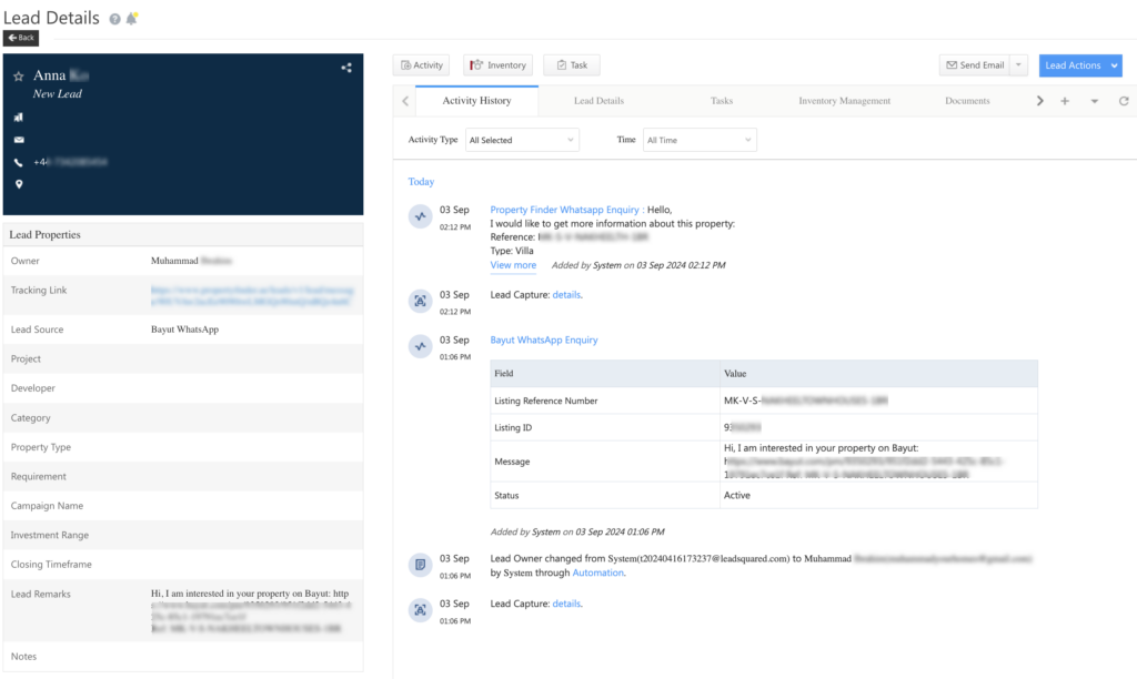 Integrate Bayut WhatsApp With LeadSquared - Help & Support