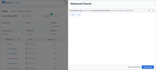 How to Use Advanced Search in LeadSquared? - Help & Support
