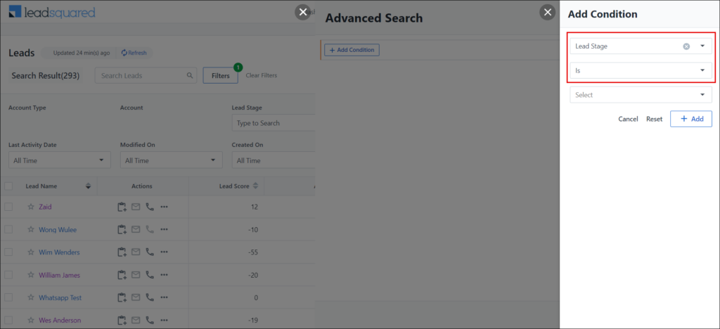 How to Use Advanced Search in LeadSquared? - Help & Support