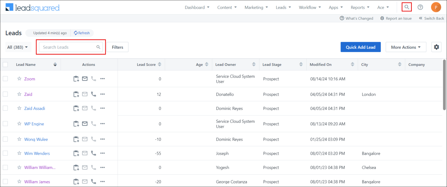 Quick Search - Help & Support
