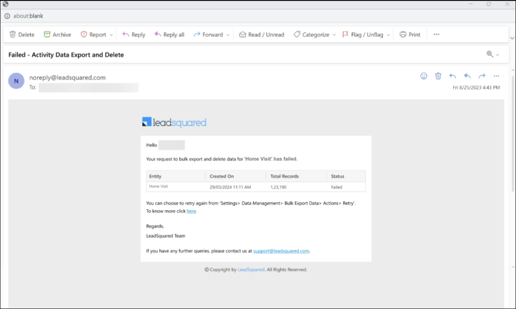 Bulk Export & Delete Data - Help & Support
