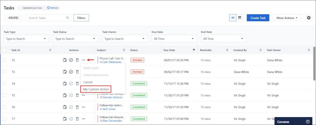 Custom Task Actions Connector - Help & Support