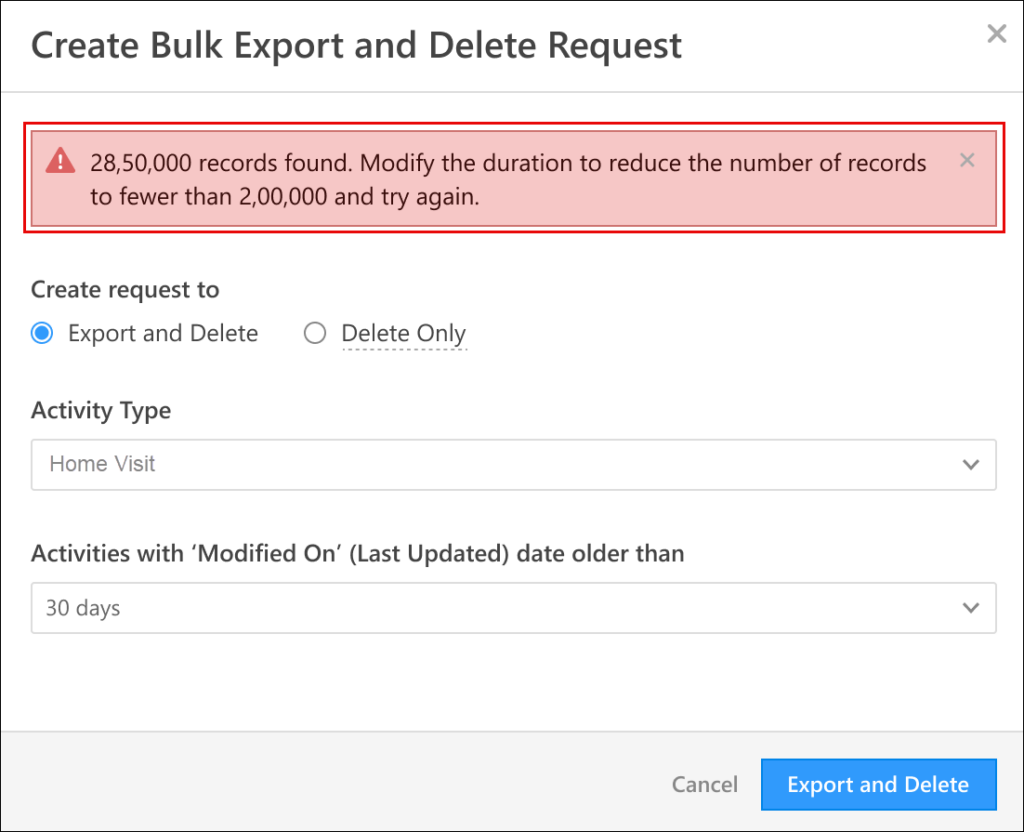 Bulk Export & Delete Data - Help & Support