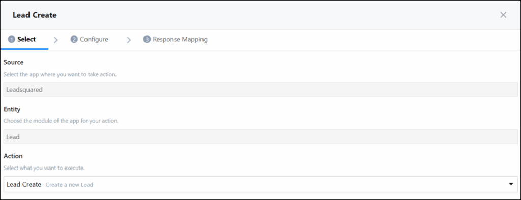 UDS Create Actions - Lead Create Action - Help & Support