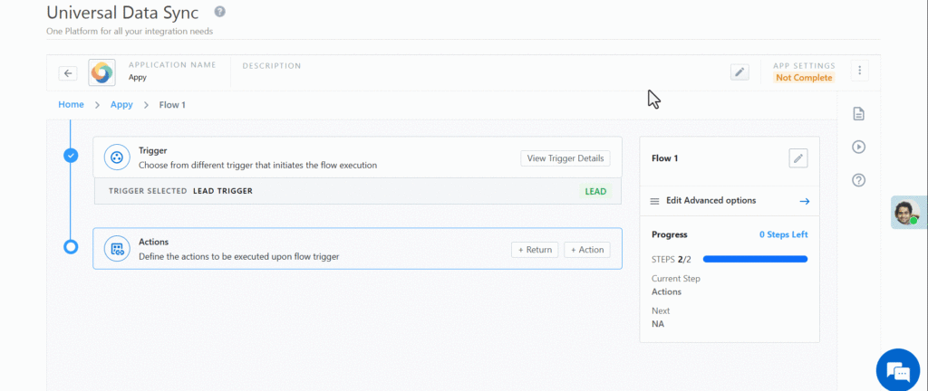 UDS Create Actions - Lead Create Action - Help & Support